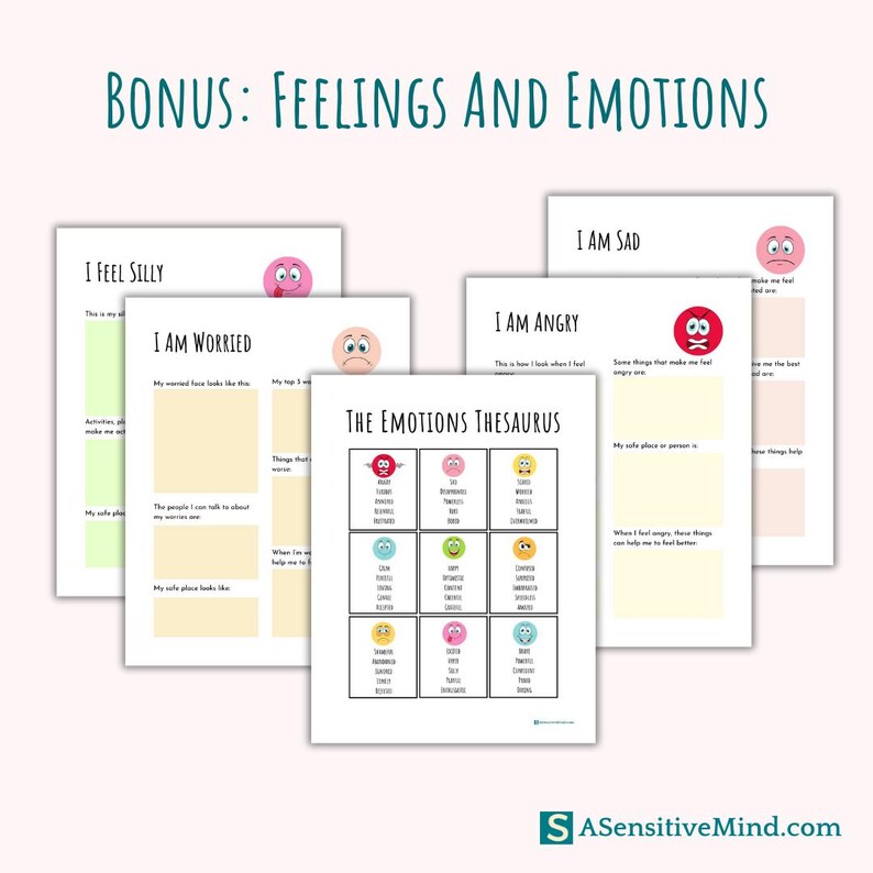 Calm Corner Bundle Child Therapy Worksheets Children Mental Health ...