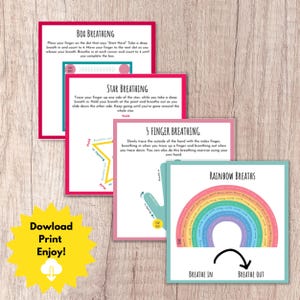 Deep Breathing Exercise Cards & Posters: Calm Corner Decor (PDF) - Etsy