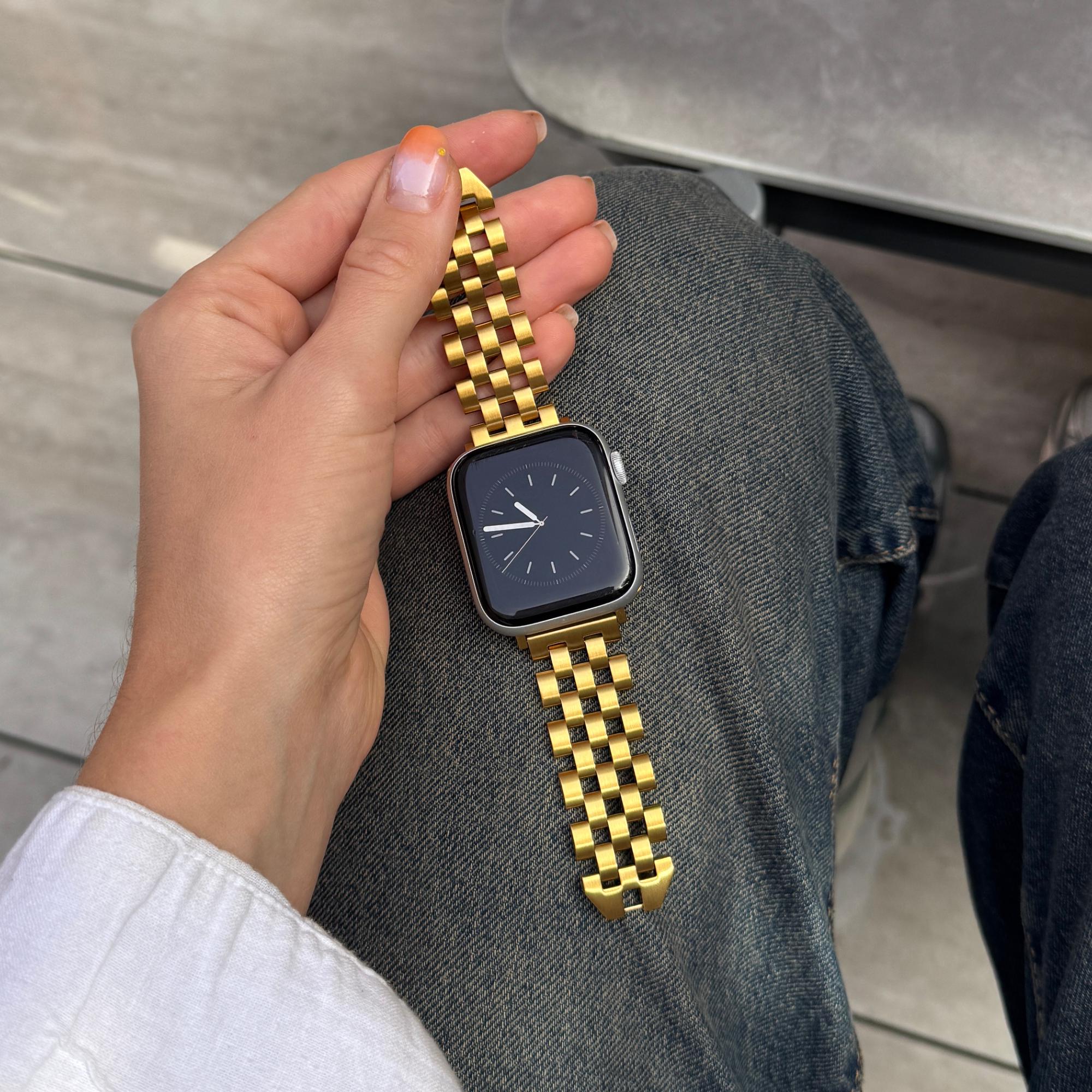 Silver Stainless Steel Apple Watch Band: Waterproof Metal Iwatch Strap ...