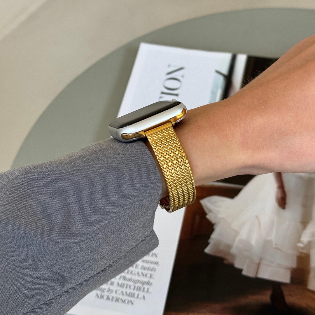 Gold Apple Watch Band, Iwatch Loop Strap 45mm 44mm 42mm 41mm 40mm 38mm ...