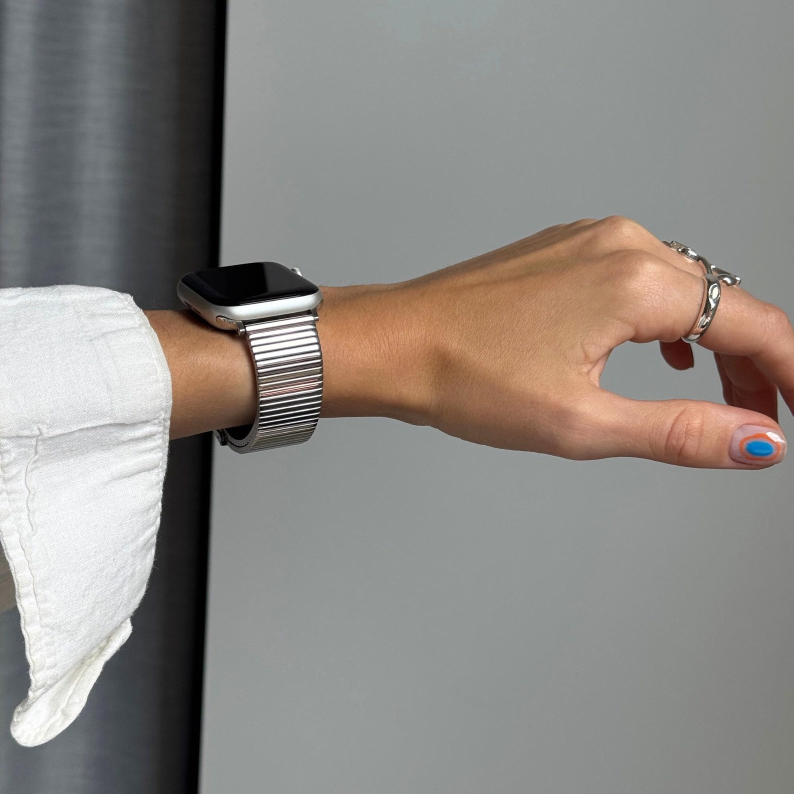 Black Stainless Steel Apple Watch Band: Metal Loop Bracelet - Etsy