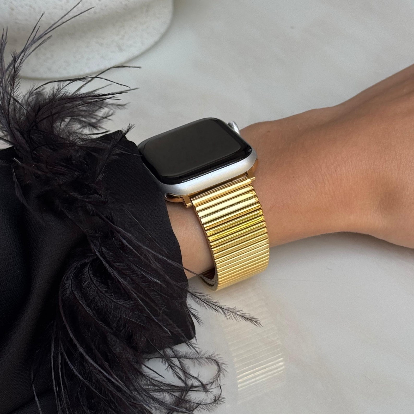 Black Stainless Steel Apple Watch Band: Metal Loop Bracelet - Etsy