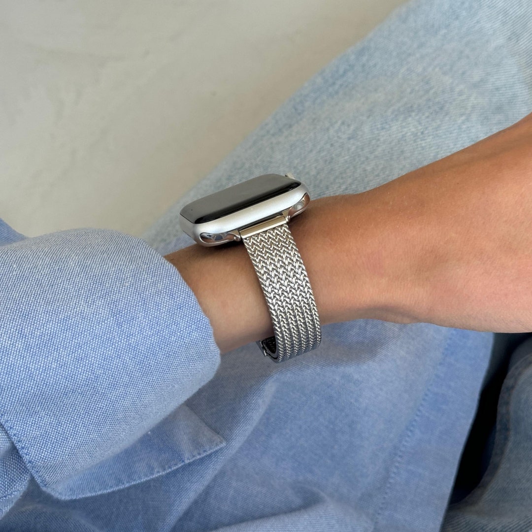 Silver Apple Watch Band: Stainless Steel Loop Bracelet, 38-49mm - Etsy