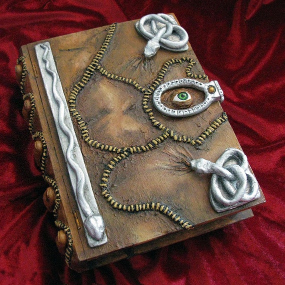 Hocus Pocus book of spells wooden hideaway book box. | Etsy
