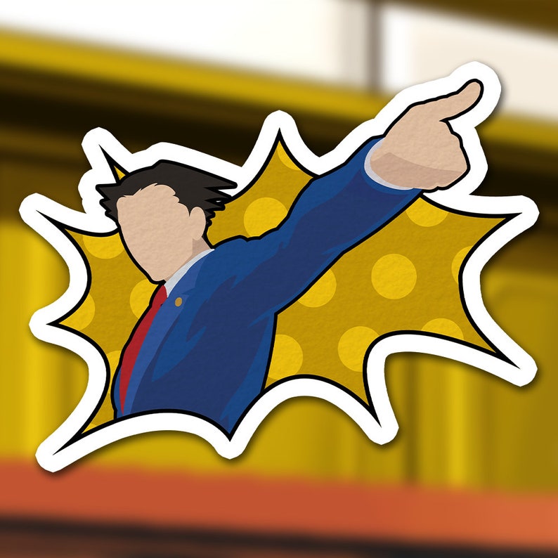 Phoenix Wright Ace Attorney Objection Sticker - Etsy