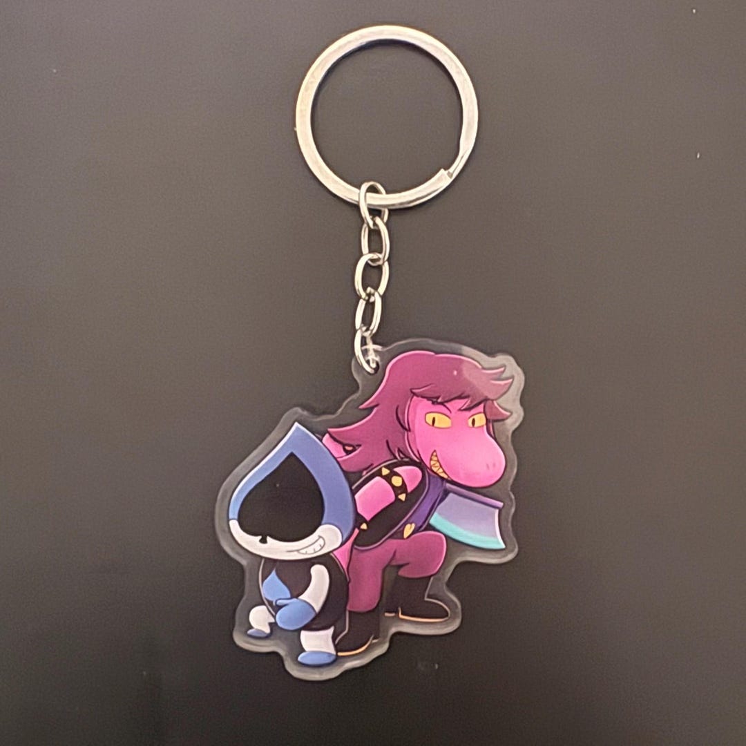 Deltarune Susie and Lancer Pose Keychain - Etsy