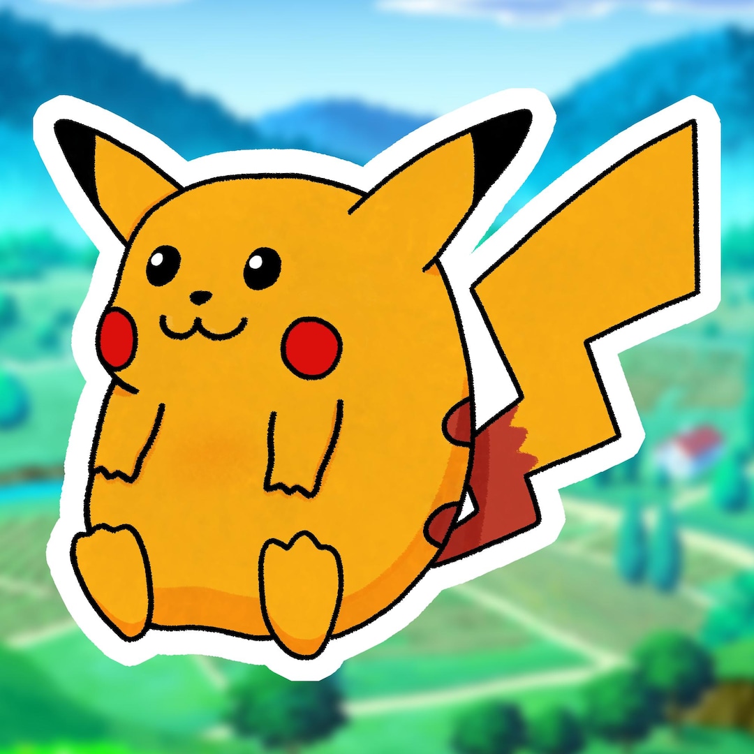 Pokémon Gen 1 Fat Pikachu Sticker - Etsy
