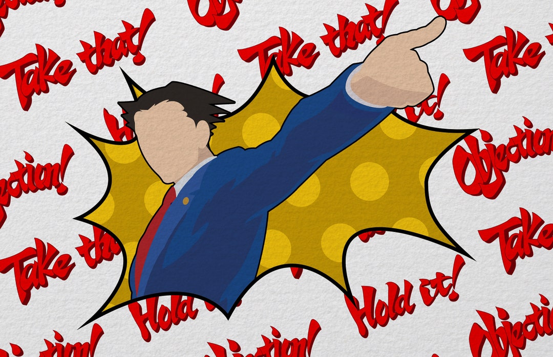 Phoenix Wright Ace Attorney Objection Poster Print 11x17 - Etsy