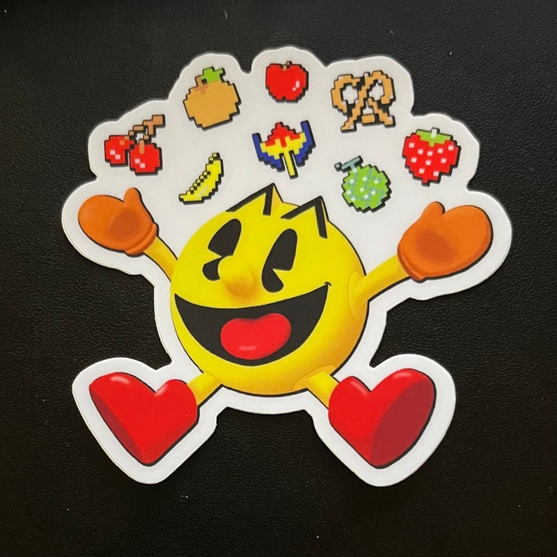 Pac-man and Fruit Sticker - Etsy