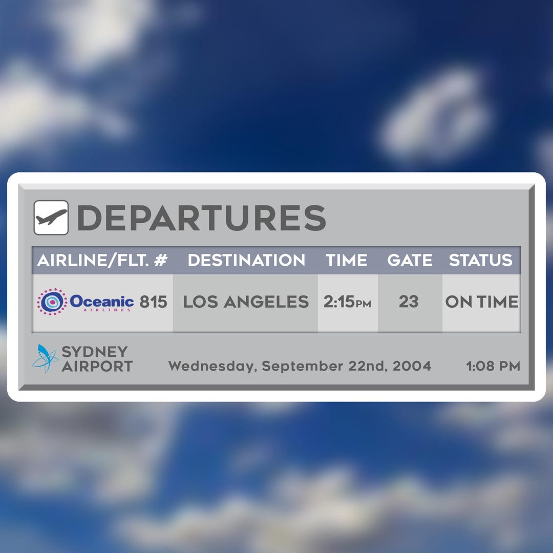 Oceanic Flight 815 Departure Board LOST TV Sticker - Etsy