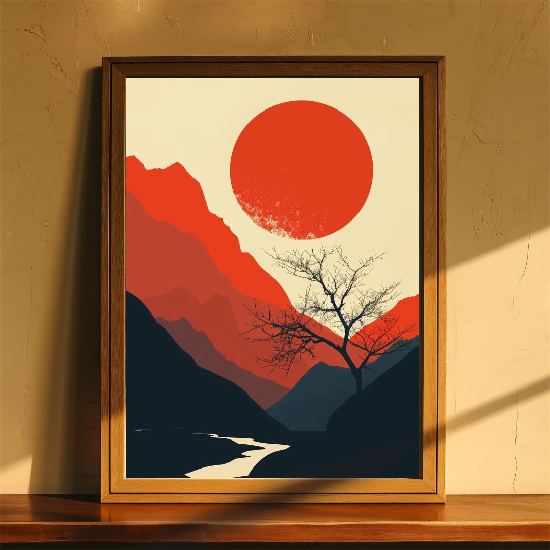 RED SCENERY Apocalyptic Poster Art Print / Night Landscape Wall Art ...