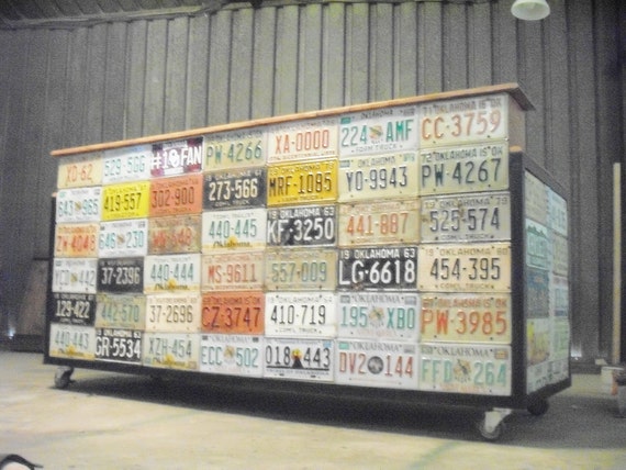 License Plate Wrapped Bar Checkout Counter - Etsy