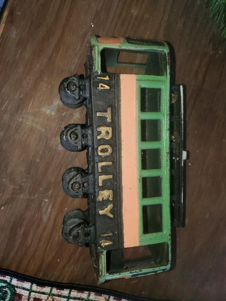 Antique Cast Iron Trolley 14 Toy 1920s - Etsy