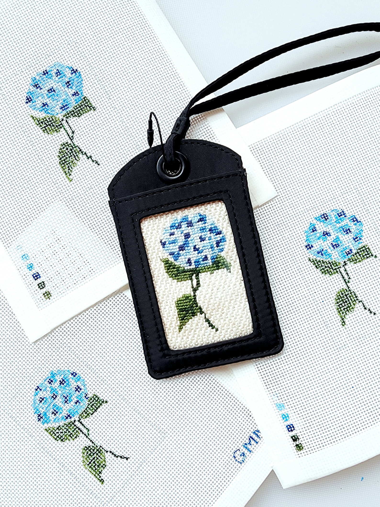 Self-finishing Luggage Tag Needlepoint Canvas: Hydrangea Collection - Etsy