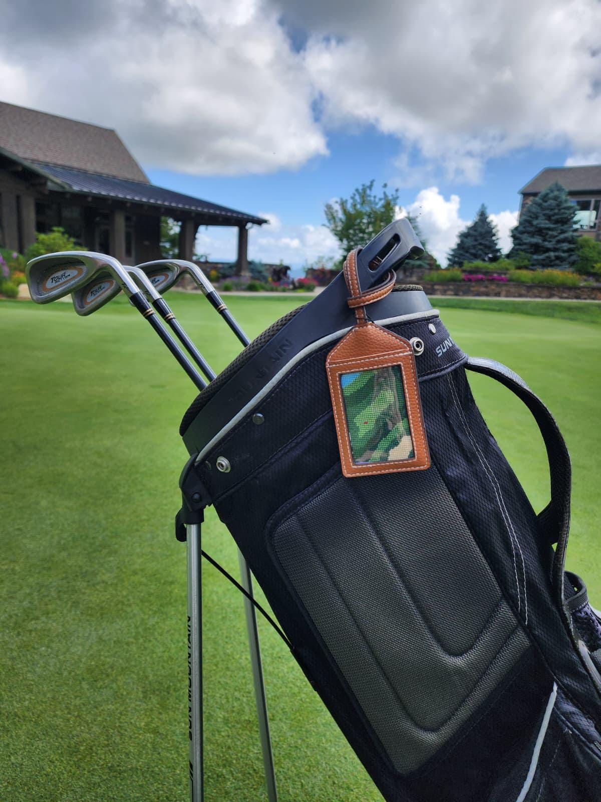 Self-finishing Luggage Tag Needlepoint Canvas: Golf Collection - Etsy