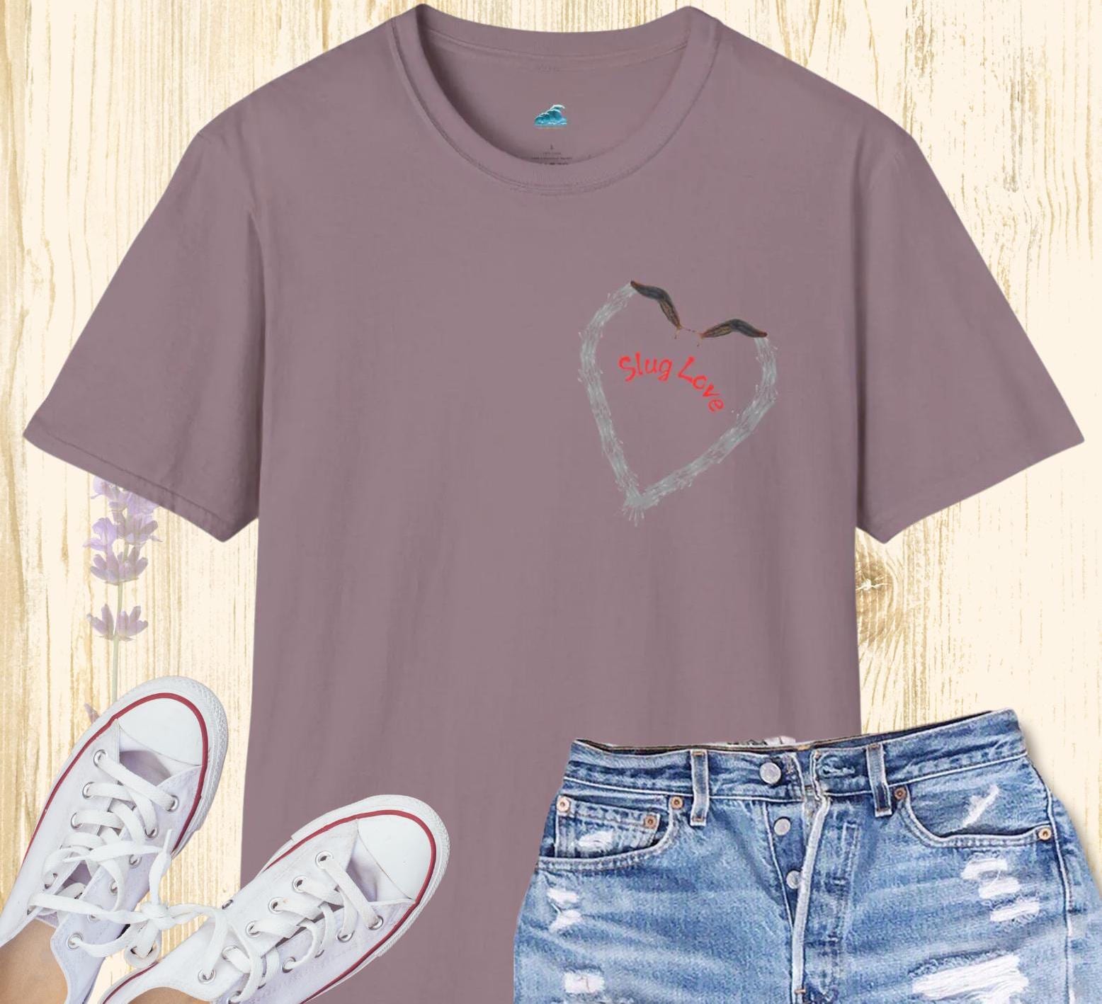 Slug Love T-shirt, Cute Heart Shirt, Valentine Gift His Her, Gardener ...