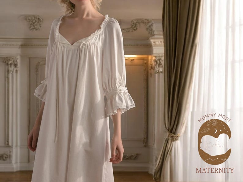 Women's Ruffle Sleepwear Dress Loose Lace Stylish Loungewear ...