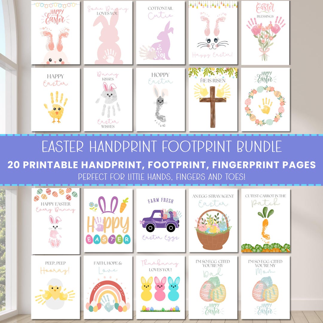Easter Handprint Art DIY Printable Easter Handprint Craft Spring Art ...