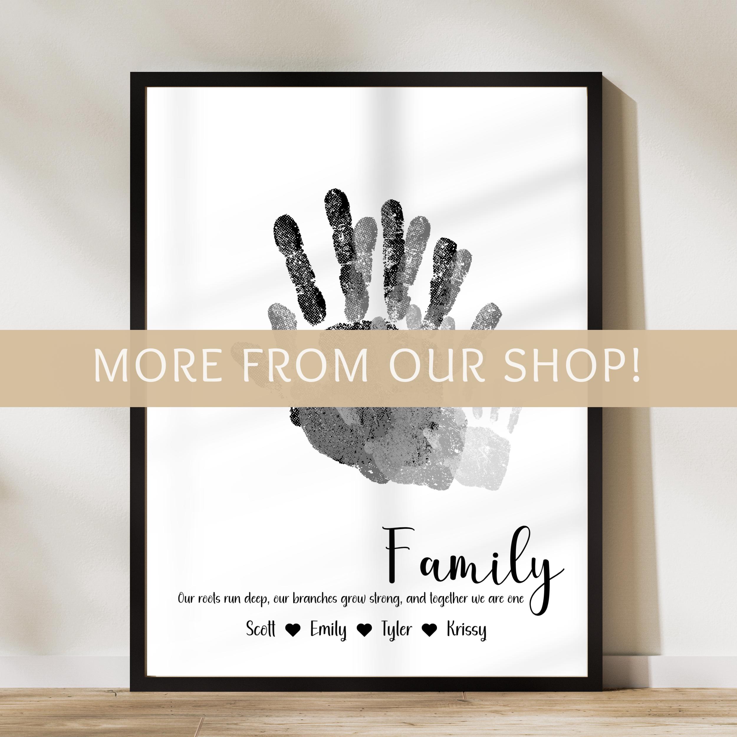 Family Tree Handprint Art Printable Thumbprint Craft Printable DIY Gift ...