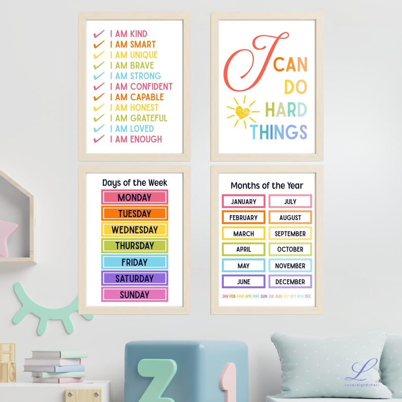 Educational Wall Art Classroom Printable Toddler Poster Montessori Kid ...