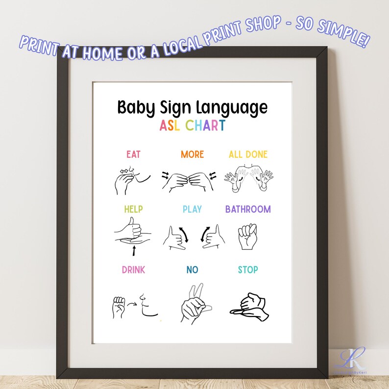 Baby Sign Language Poster Baby ASL Printable Baby Sign Chart Sign ...
