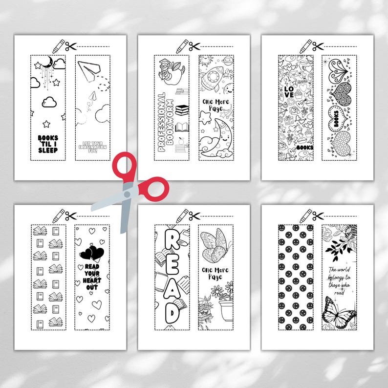 Kids Reading Journal Printable Tracker Bookmarks Set Preschool Book ...