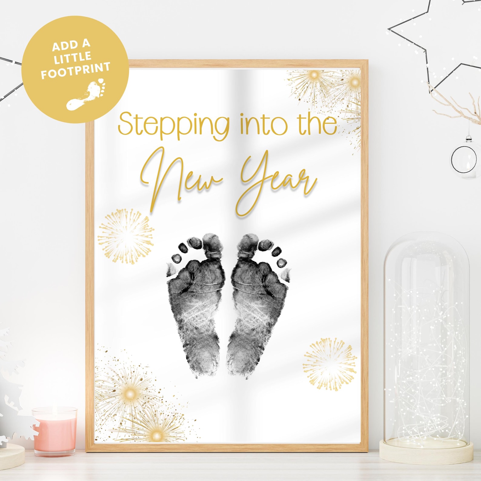 New Year Handprint Art Handprint Craft Bundle DIY Printable Footprint ...