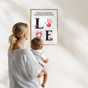 LOVE Valentine's Day Handprint Art Craft, DIY Handprint Printable ...