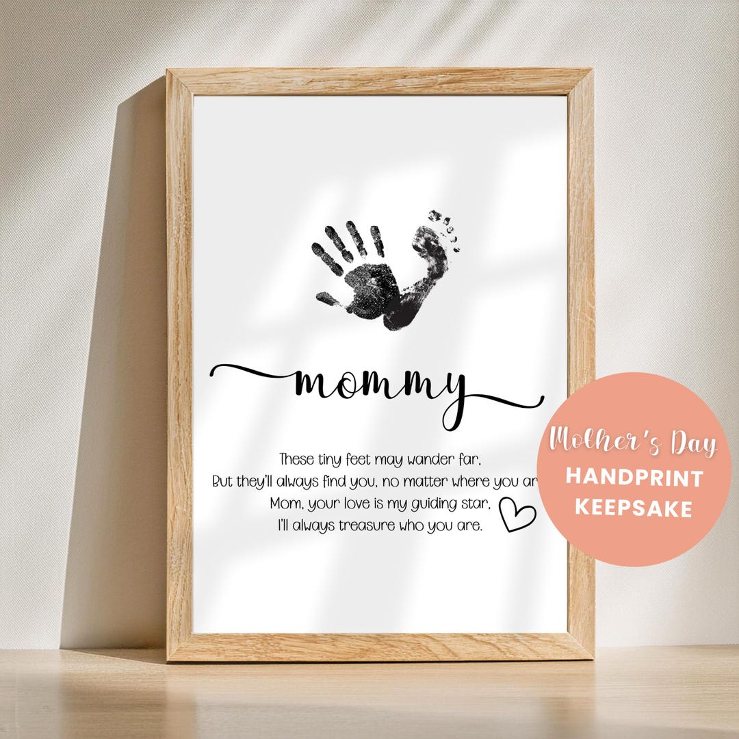 Mothers Day Handprint Art Printable Mothers Day Gift Mom Quote Print ...