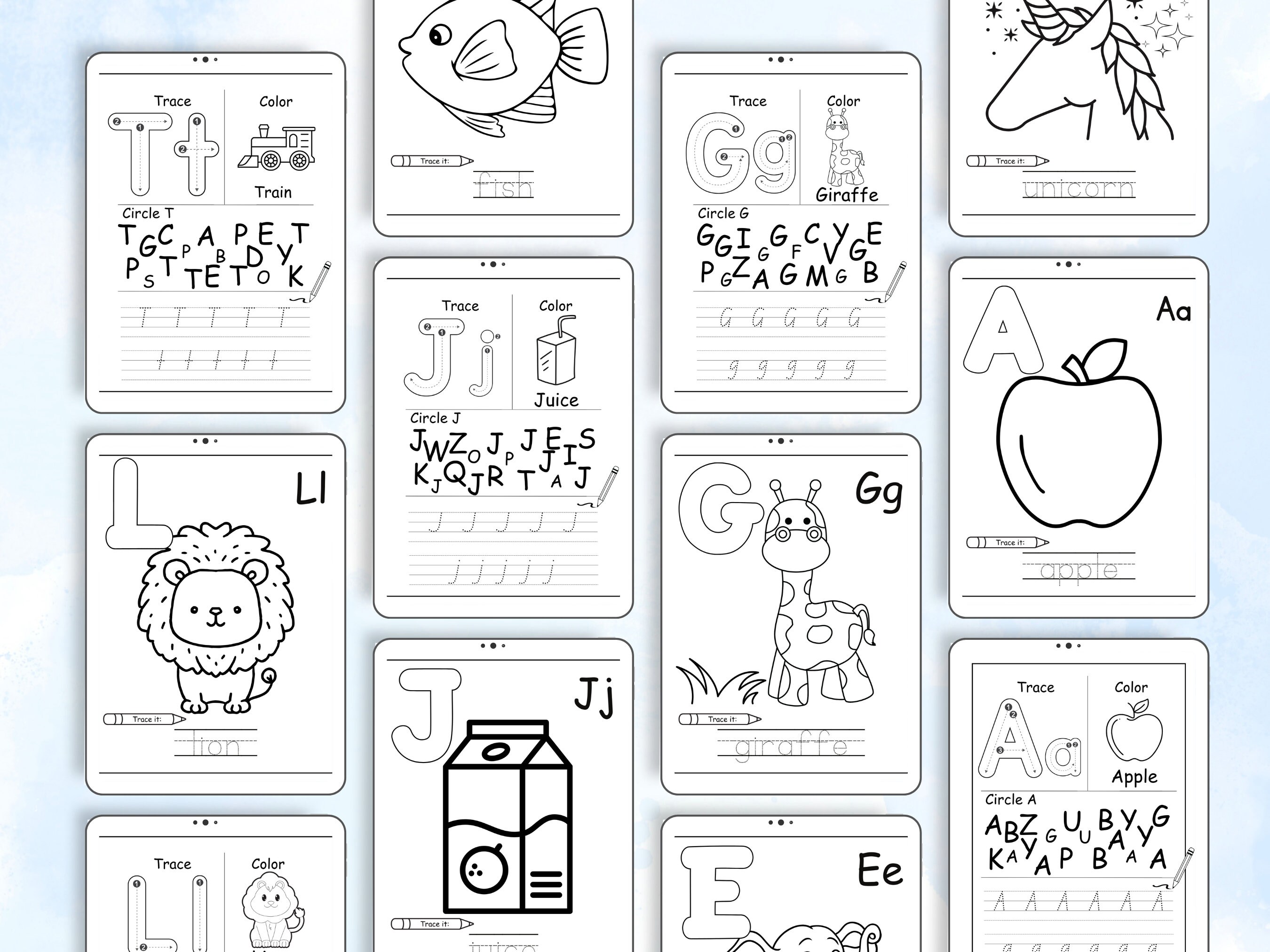 ABC Printable Coloring Book for Kids Activity Printable Alphabet ...
