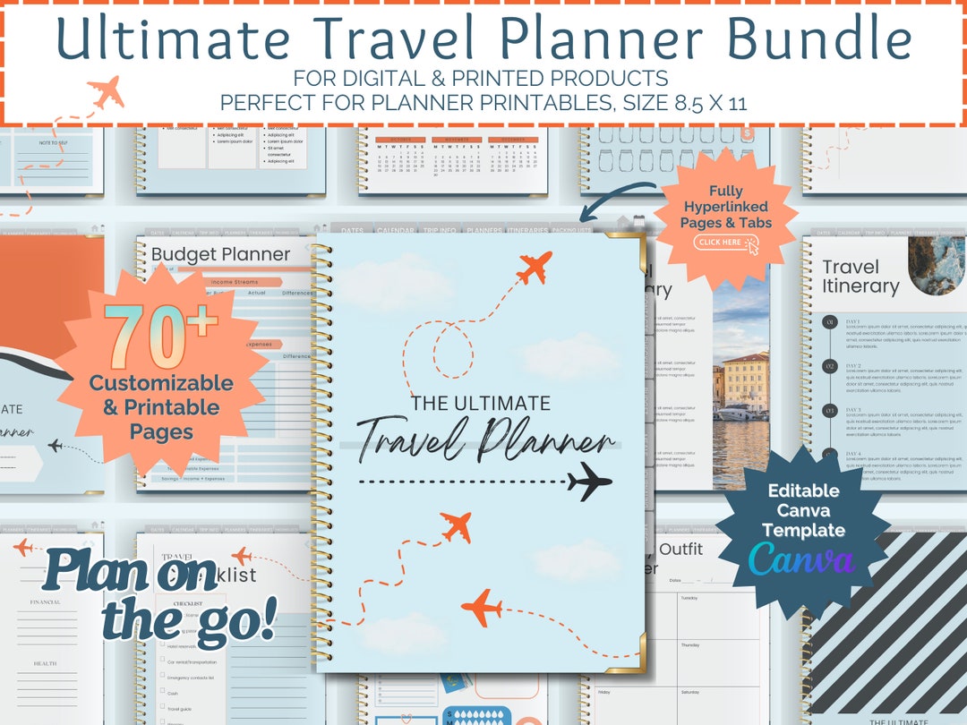 Travel Planner Printable Trip Organizer Vacation Itinerary Template ...