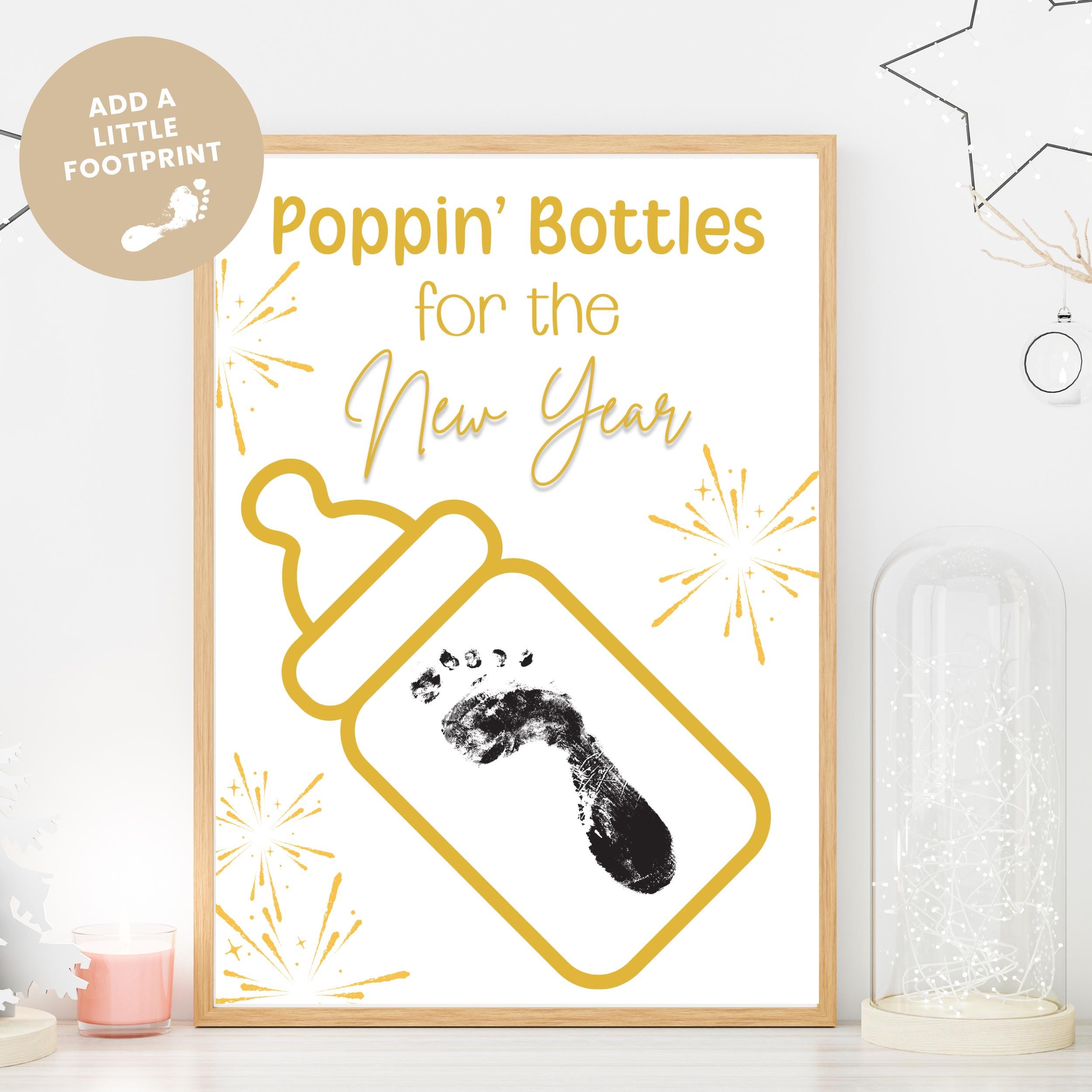 New Year Footprint Art Printable Handprint Craft DIY Instant Download ...