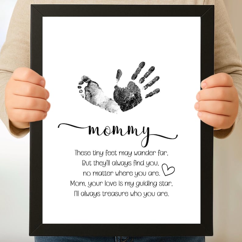Mothers Day Handprint Art Printable Mom Quote Wall Art Gift Baby ...