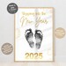 New Year Footprint Art Printable Handprint Craft DIY Instant Download ...