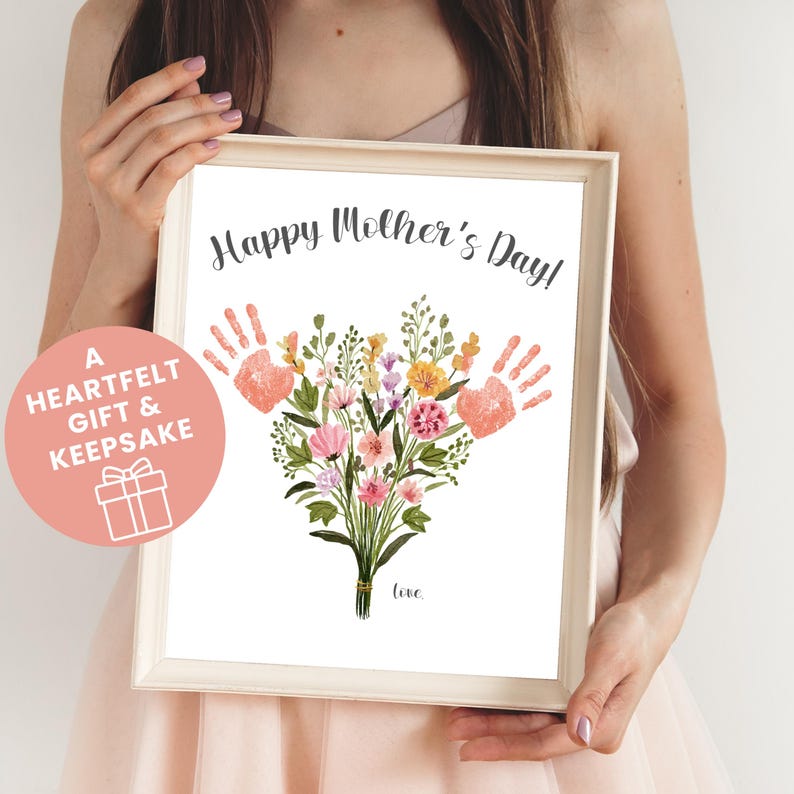 Kids Handprint Art Printable Handprint Kid Craft Mothers Day Gift DIY ...
