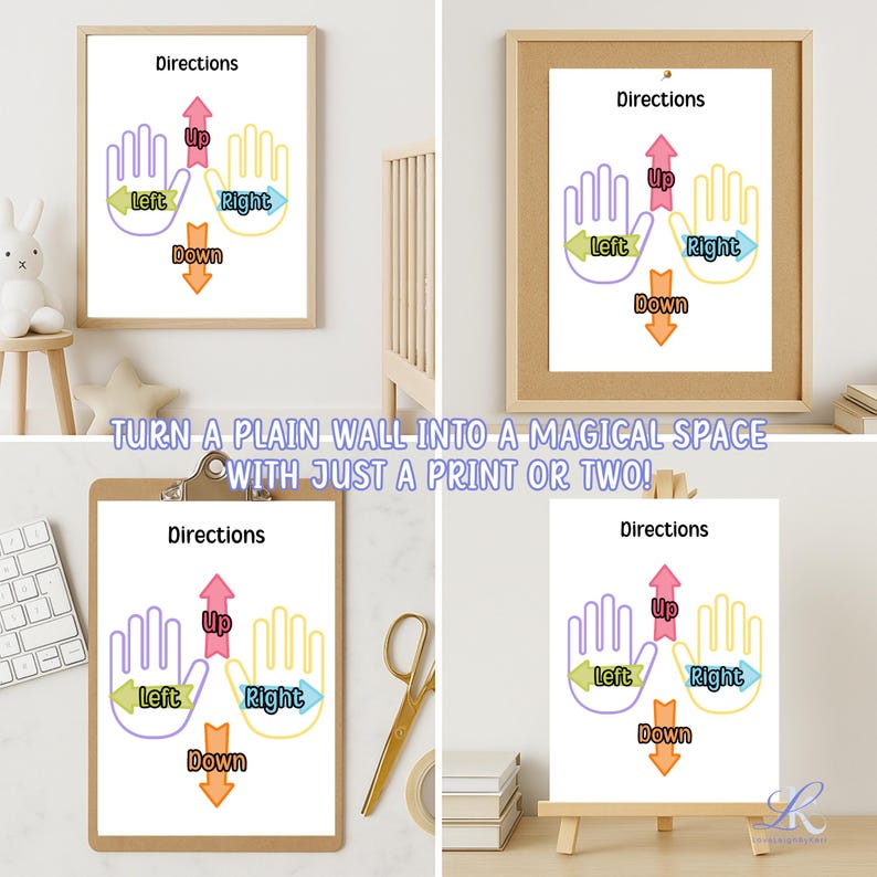Directions Printable Poster for Kids Room Learning Wall Art Preschool ...
