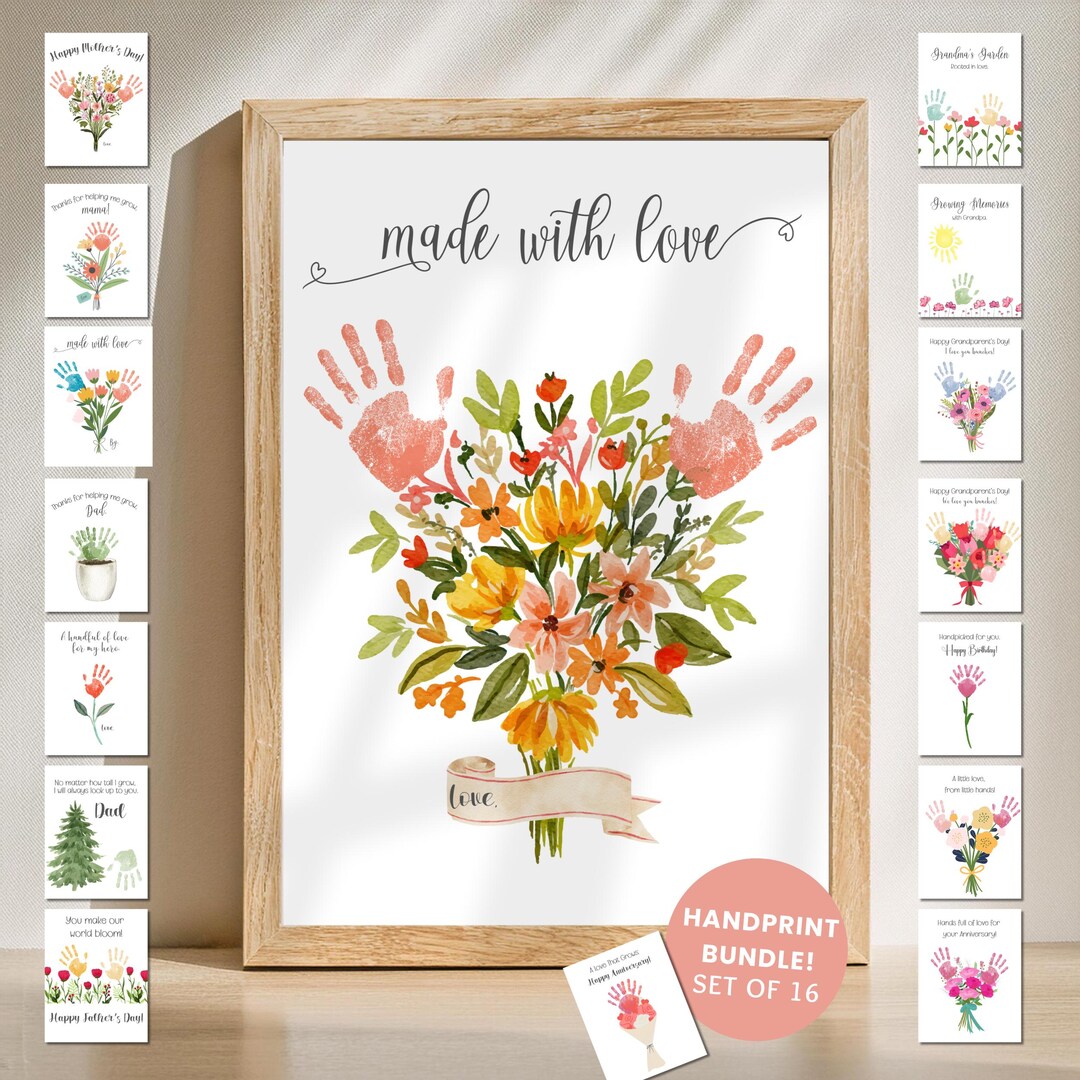 Kids Handprint Art Printable Handprint Kid Craft Mothers Day Gift DIY ...