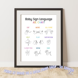 Baby Sign Language Poster Baby ASL Printable Baby Sign Chart Sign ...