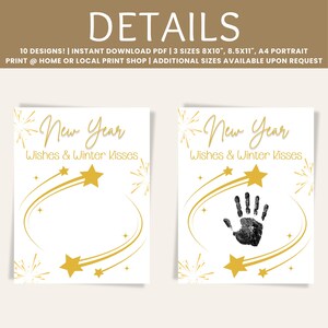 New Year Handprint Art Handprint Craft Bundle DIY Printable Footprint ...