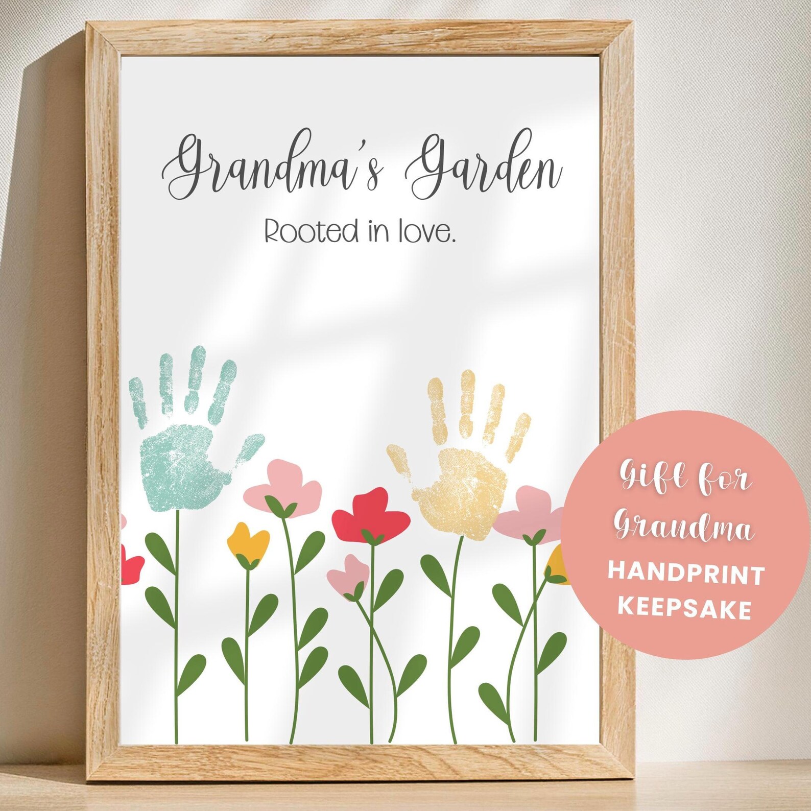 Handprint Art Gift Grandma Printable Grandmas Garden Handprint Craft ...