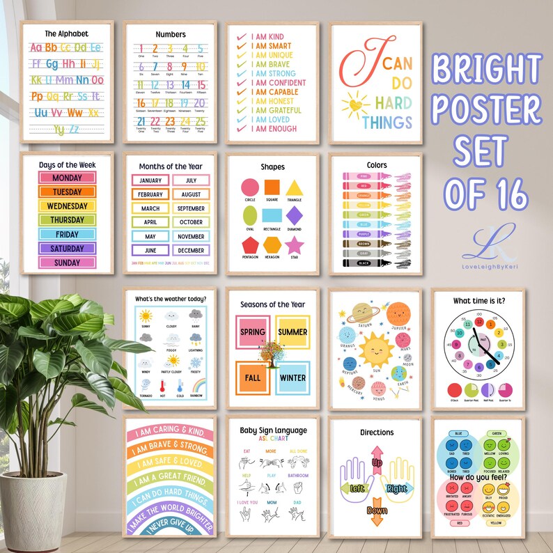 Educational Wall Art Classroom Printable Toddler Poster Montessori Kid ...