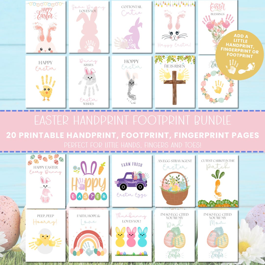 Easter Bunny Handprint Craft DIY Printable Baby Handprint Spring Art ...