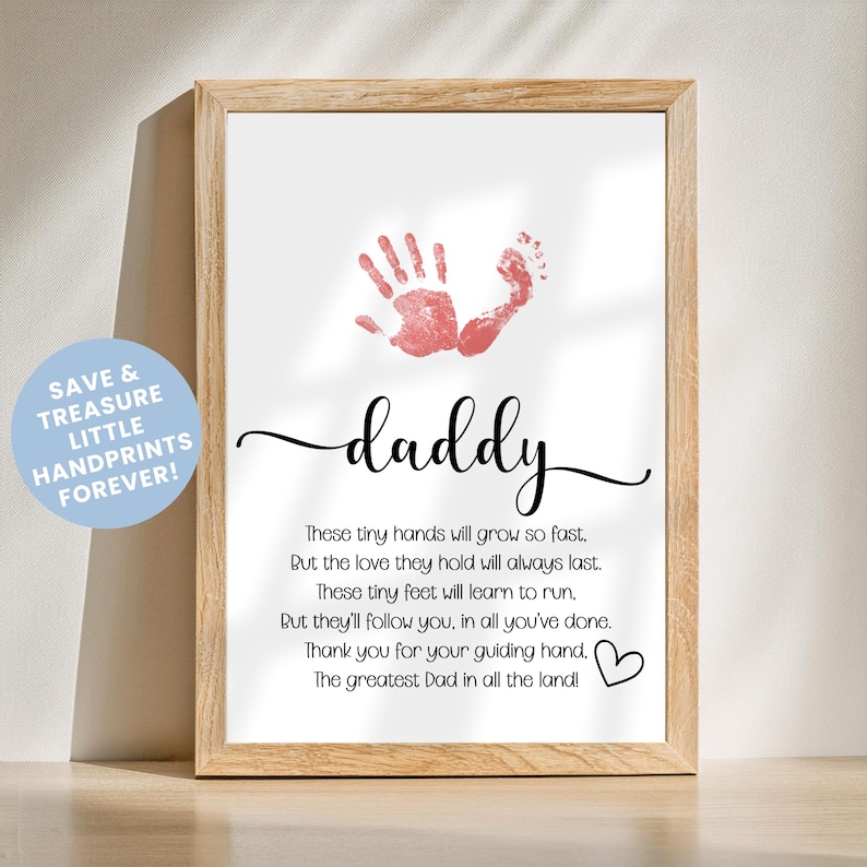 Fathers Day Handprint Art Poem Printable Fathers Day Gift Dad Quote ...