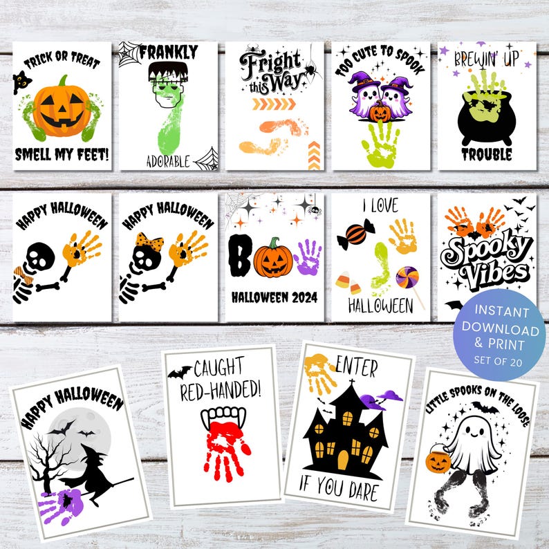 Halloween Handprint Art Printable Handprint Craft for Kids Halloween ...