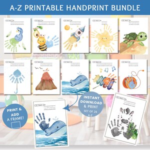 Kids Handprint Art Alphabet Activity Printable Preschool Craft Baby ...