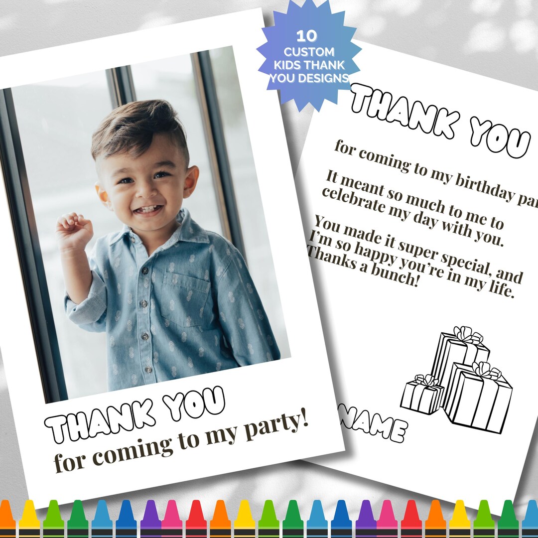 Personalized Thank You Notes, Editable Children's Thank You Notes ...