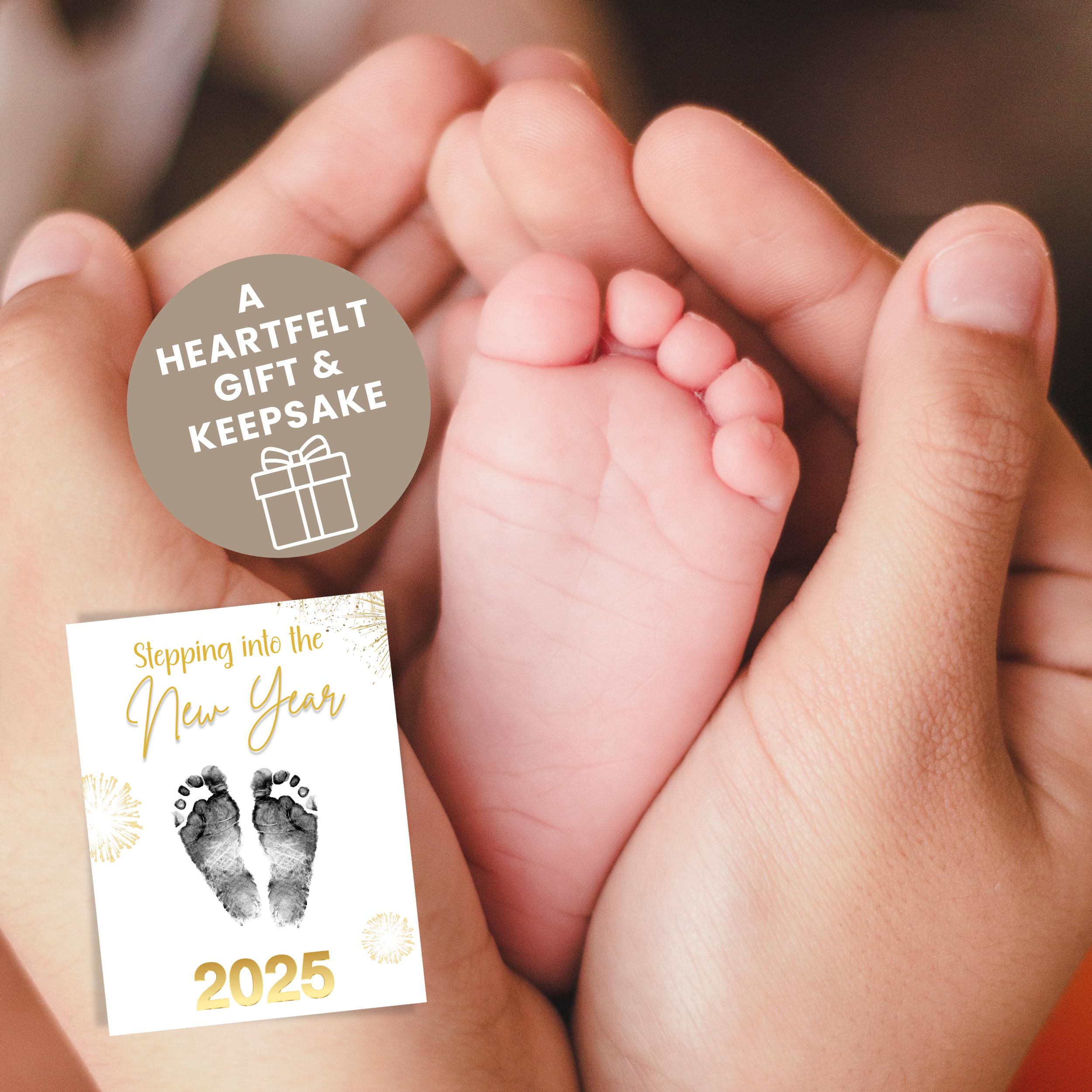 New Year Footprint Art Printable Handprint Craft DIY Instant Download ...