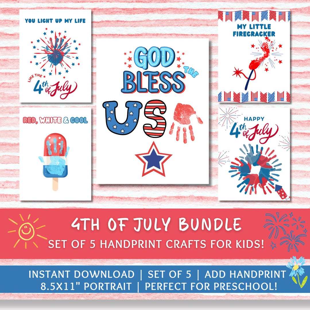 4th of July Handprint Art Kids DIY Fourth of July Handprint Craft ...