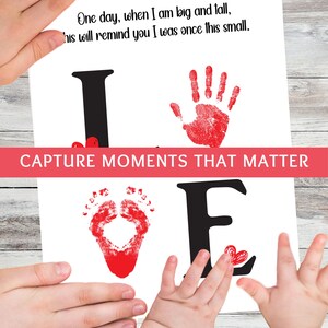 LOVE Valentine's Day Handprint Art Craft, DIY Handprint Printable ...