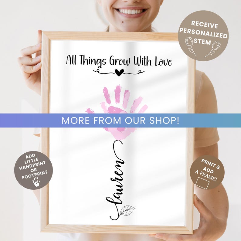 Handprint Art Gift Grandma Printable Grandmas Garden Handprint Craft ...